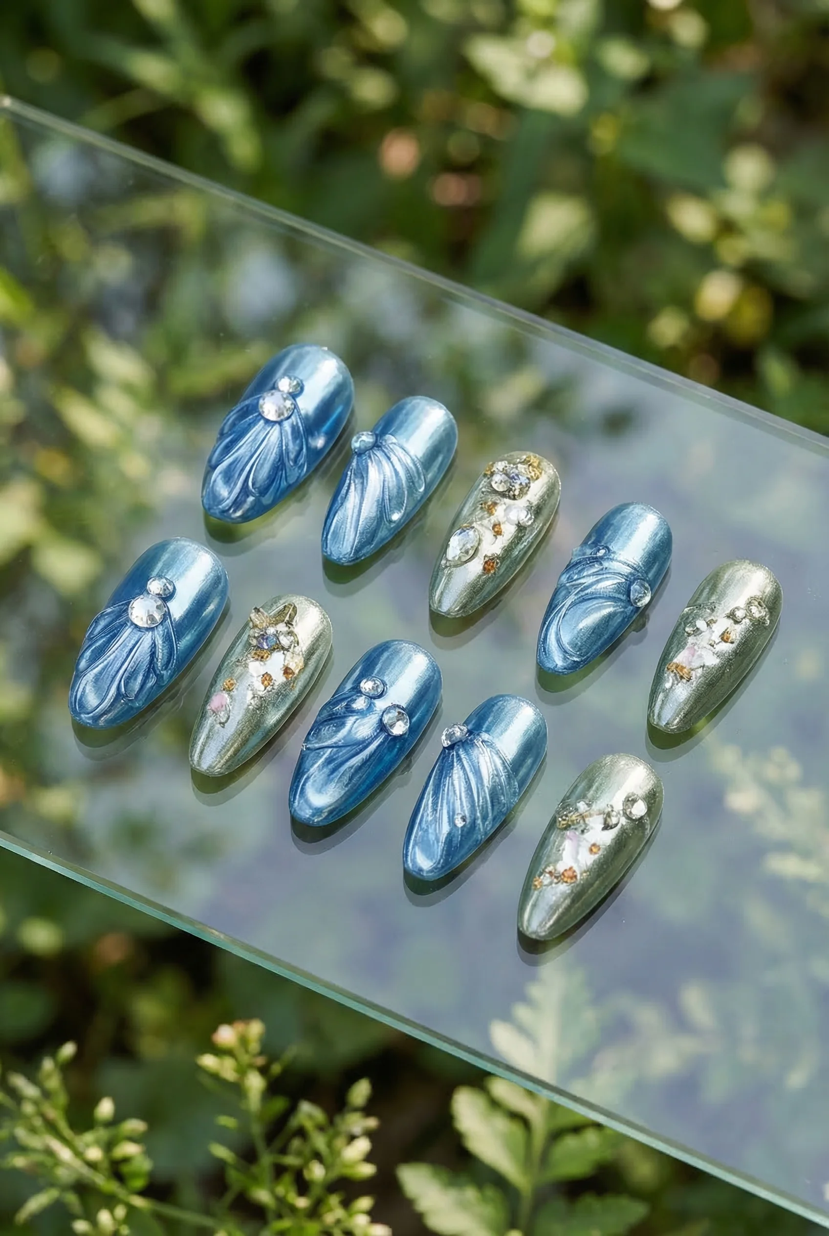 Azure Cascade - press-on-nails - Wholesale Press-on Nails from Vietnam ...